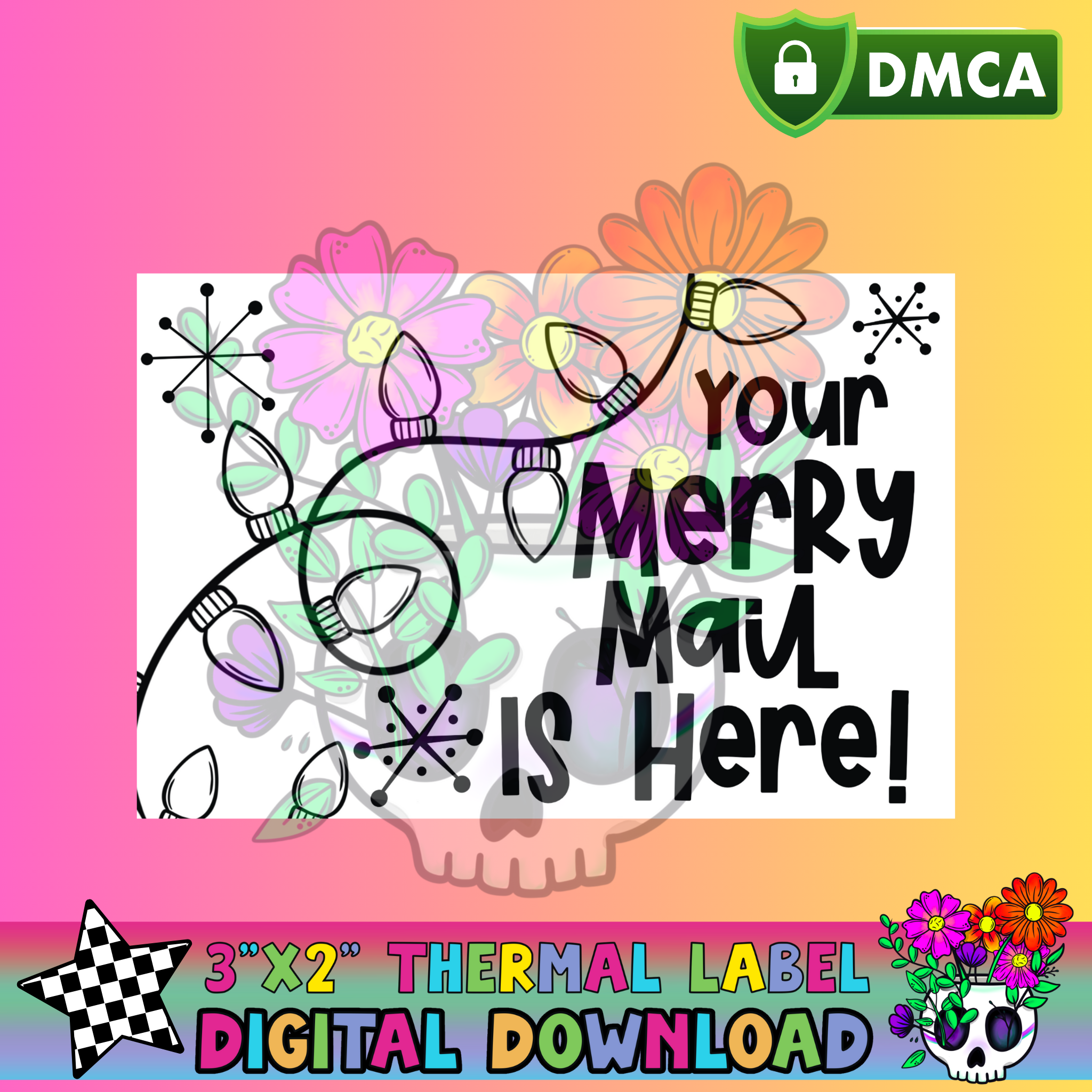 Merry Mail – Thermal Label Digital Download – VibrantXpressions